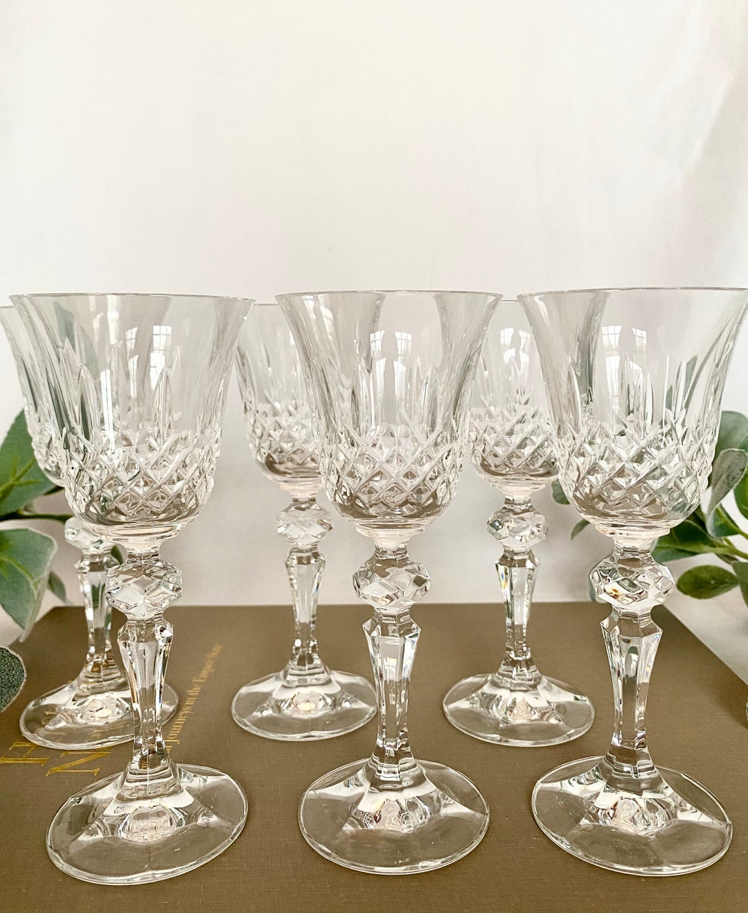 Bohemia Crystal Cordial Glasses Set of 6 in Marquis Pattern in Original ...