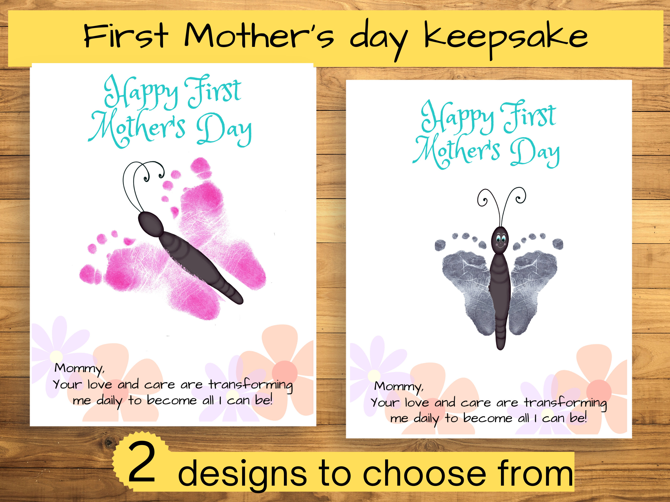 First Mother's Day Footprint Keepsake Craft - Etsy