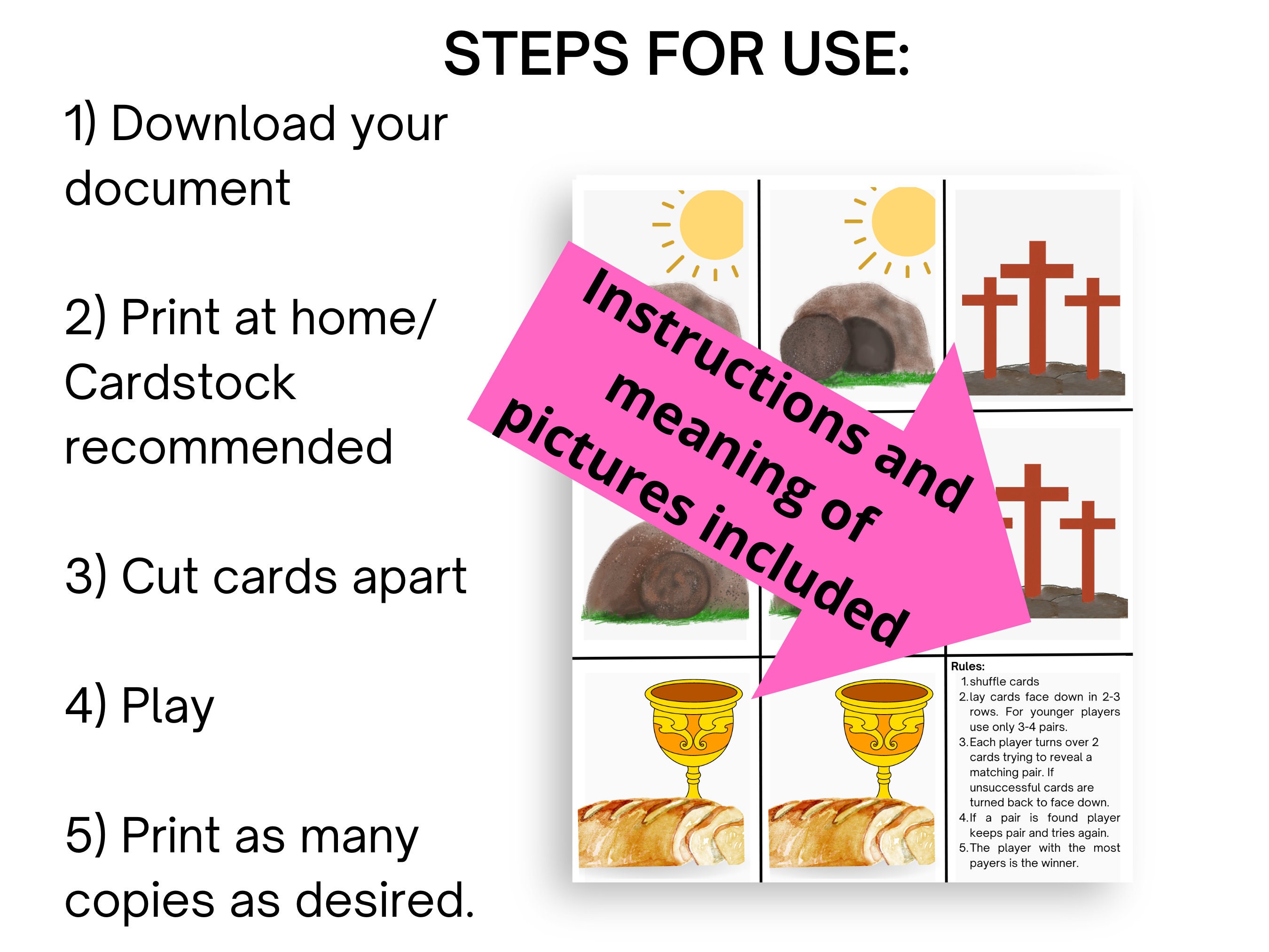 Printable Easter Story Matching Card Game - Etsy