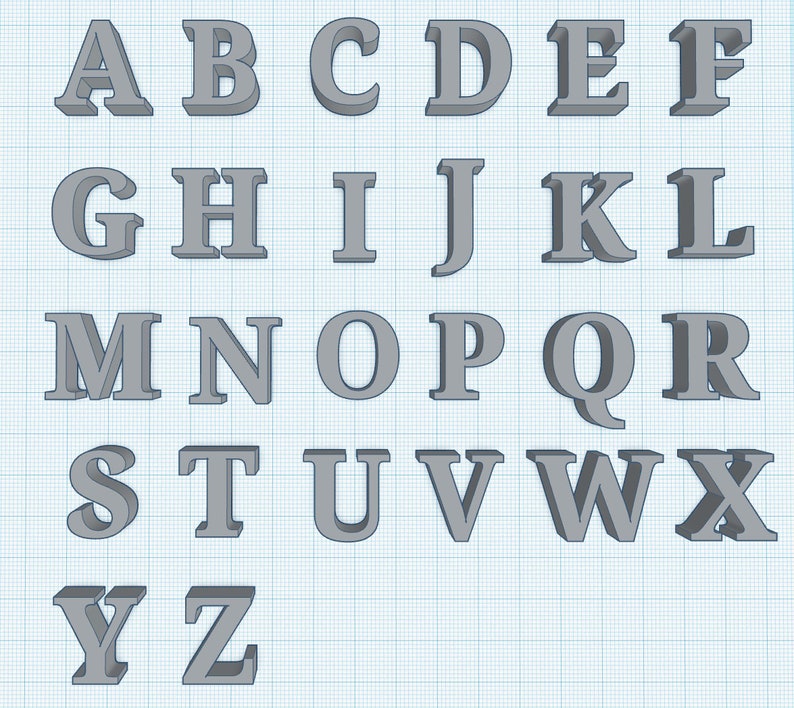 ABC 3d-printable Stl-file. Alphabet for 3D Printing 3D - Etsy