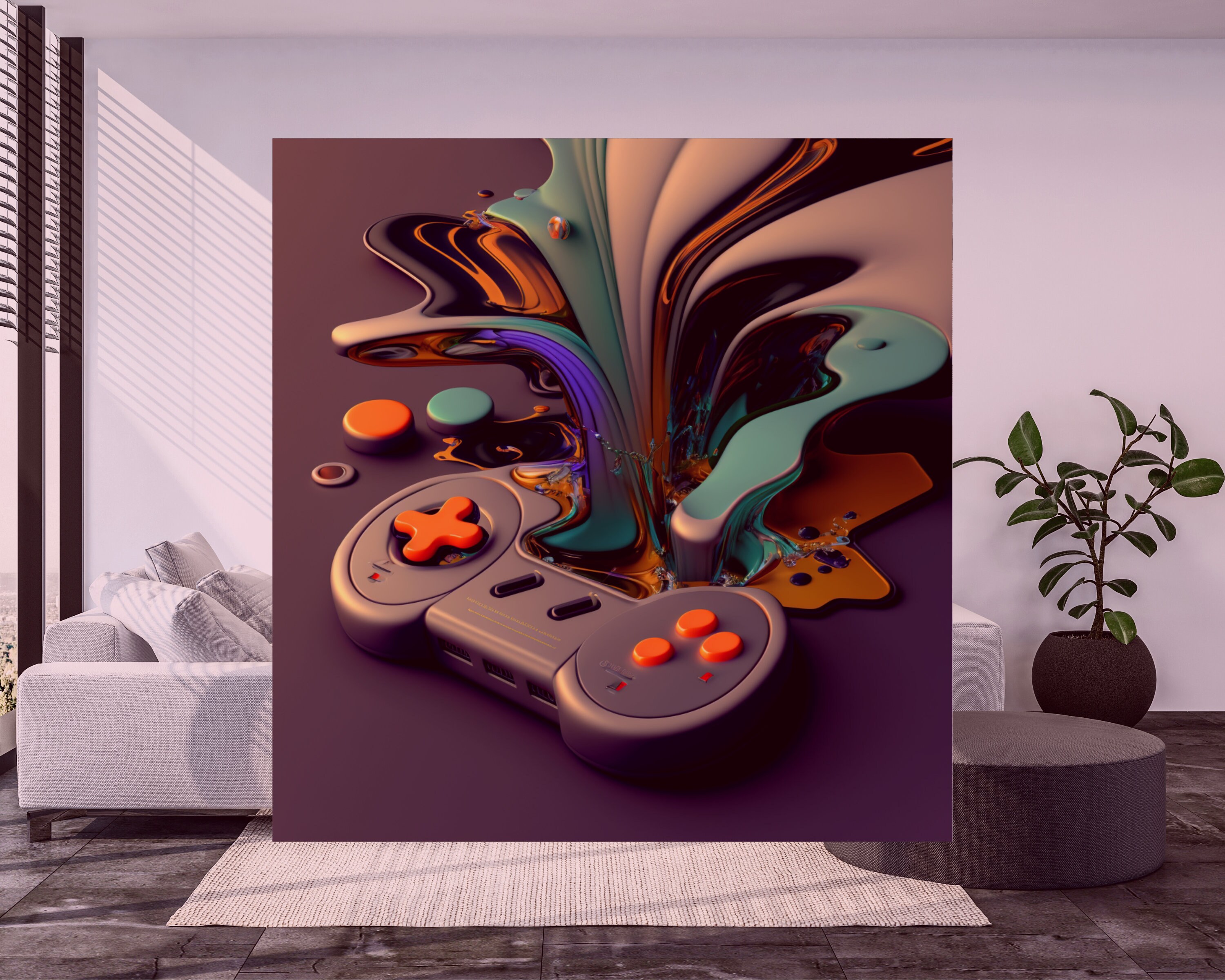 Abstract Art Video Game Controller: Digital Print Video Game Art ...