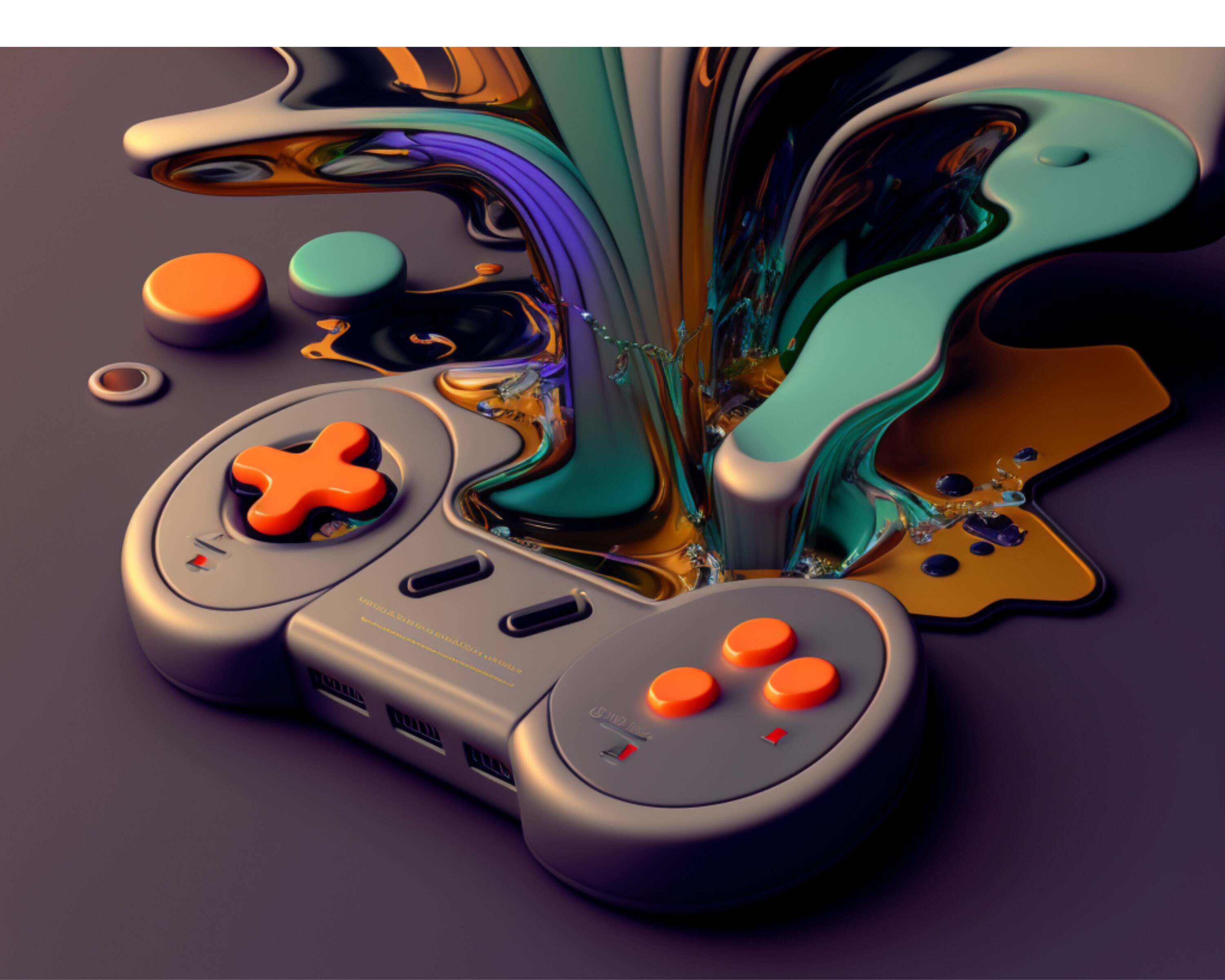 Abstract Art Video Game Controller: Digital Print Video Game Art ...
