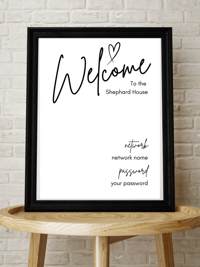 Digital Personalized Wifi Password Sign Printable Instant Download,wifi ...