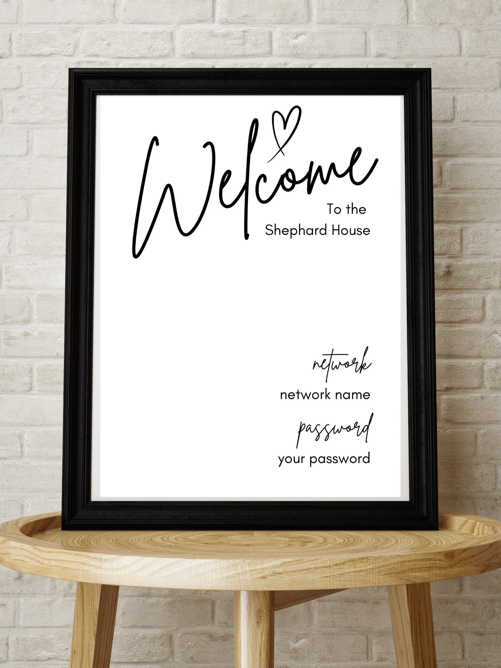 Digital Personalized Wifi Password Sign Printable Instant Download,wifi ...