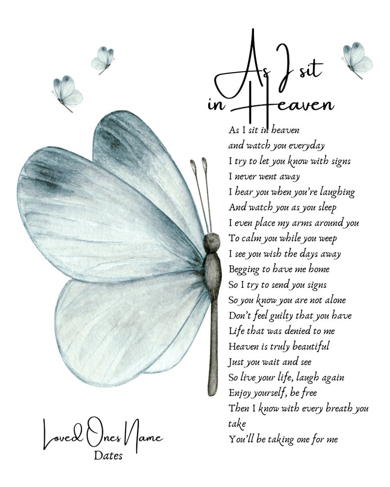 Digital as I Sit in Heaven Poem Wall Art - Etsy