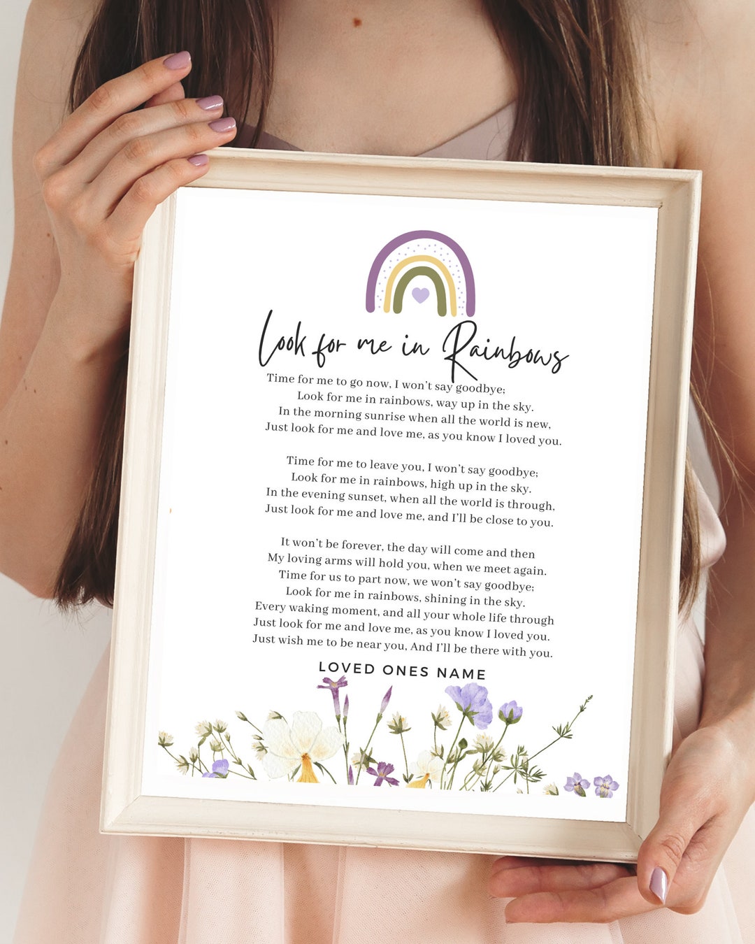Digital Look for Me in Rainbows Funeral Poster - Etsy