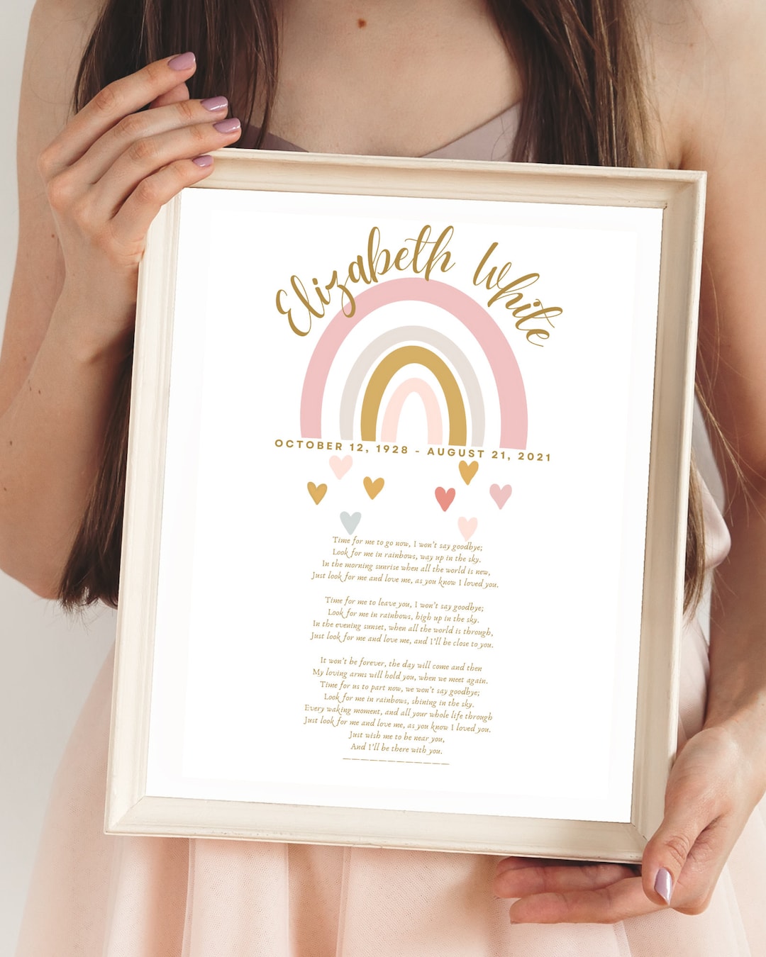 Digital Look for Me in Rainbows Memorial Poem. - Etsy