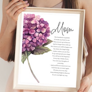 Digital Mom Memorial Poem Wall Art - Etsy