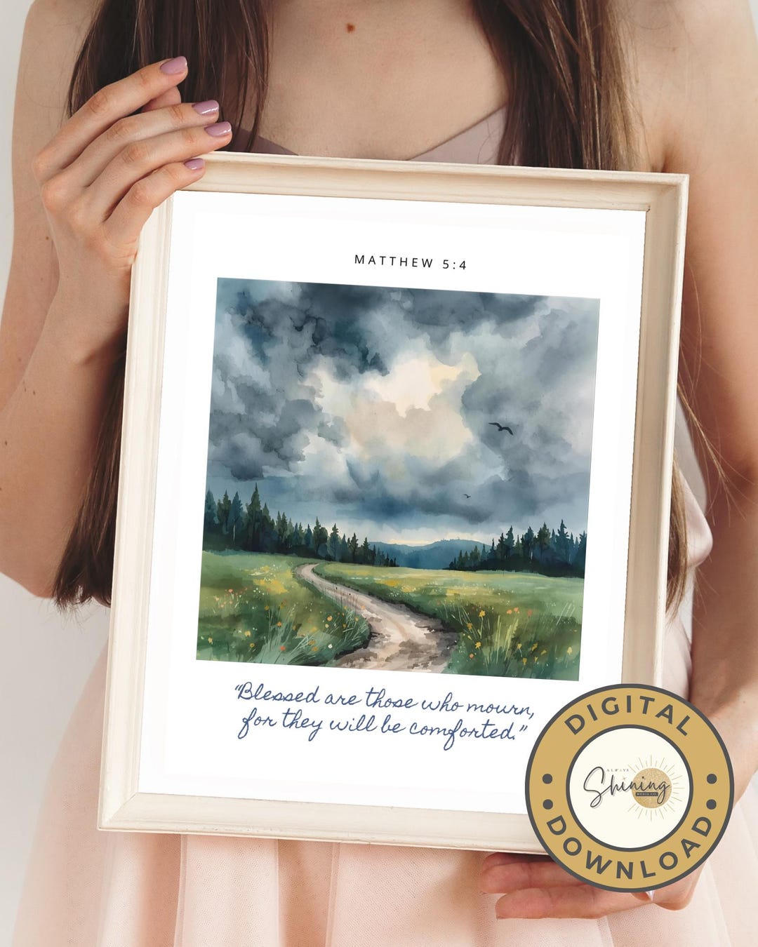 Printable Grief Scripture Wall Art – Matthew 5:4 – Blessed Are Those ...