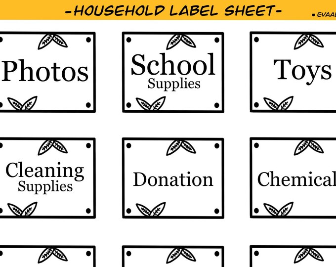 Square Household Vinyl Sticker Adhesive Labels - 15 Labels - Home Decor ...