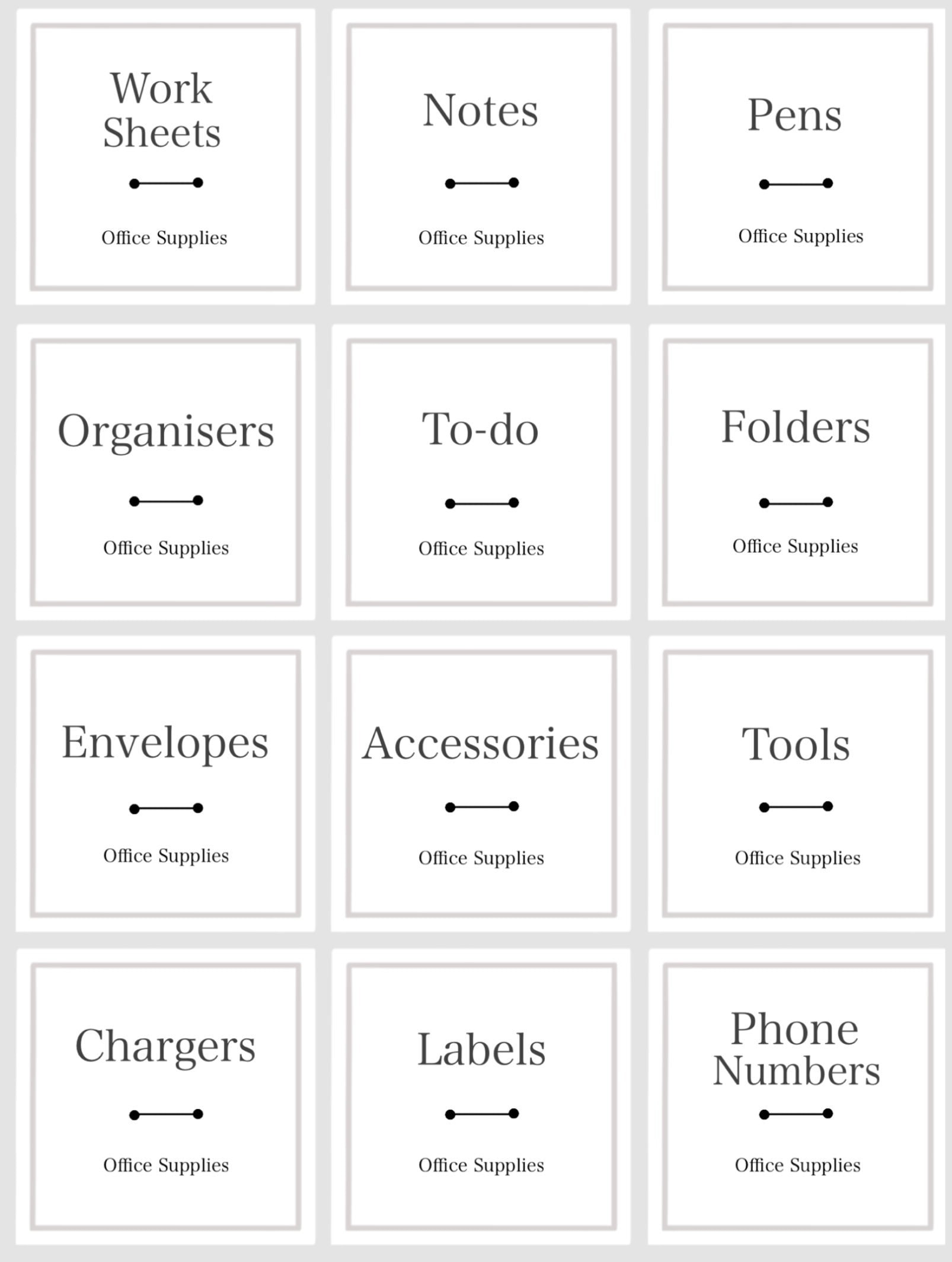 Minimalistic Office Supplies Vinyl Sticker Adhesive Labels - Office ...