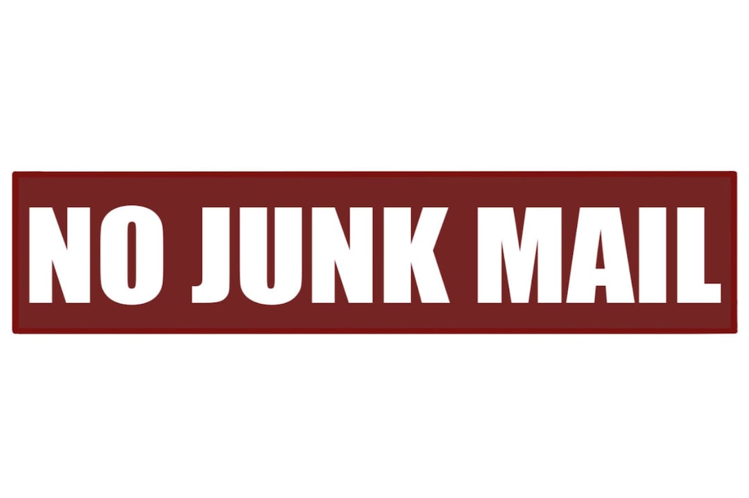 No Junk Mail Vinyl Sticker Adhesive Sticker - 'no Junk Mail' Sticker ...