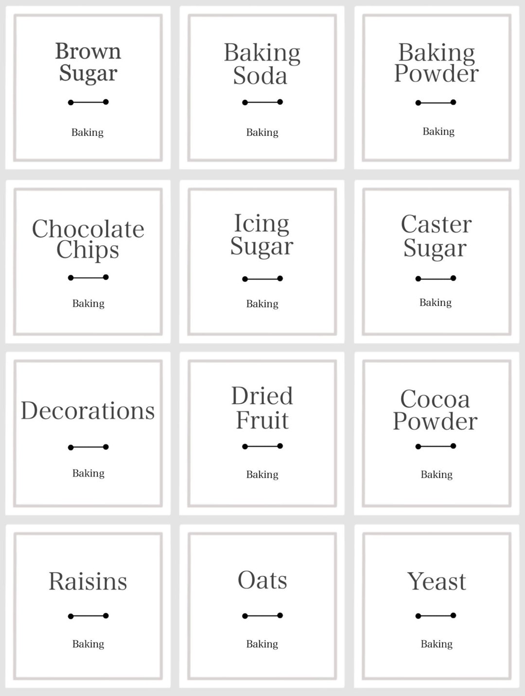 Minimalistic Baking Vinyl Sticker Adhesive Labels - Baking Label - 15 ...