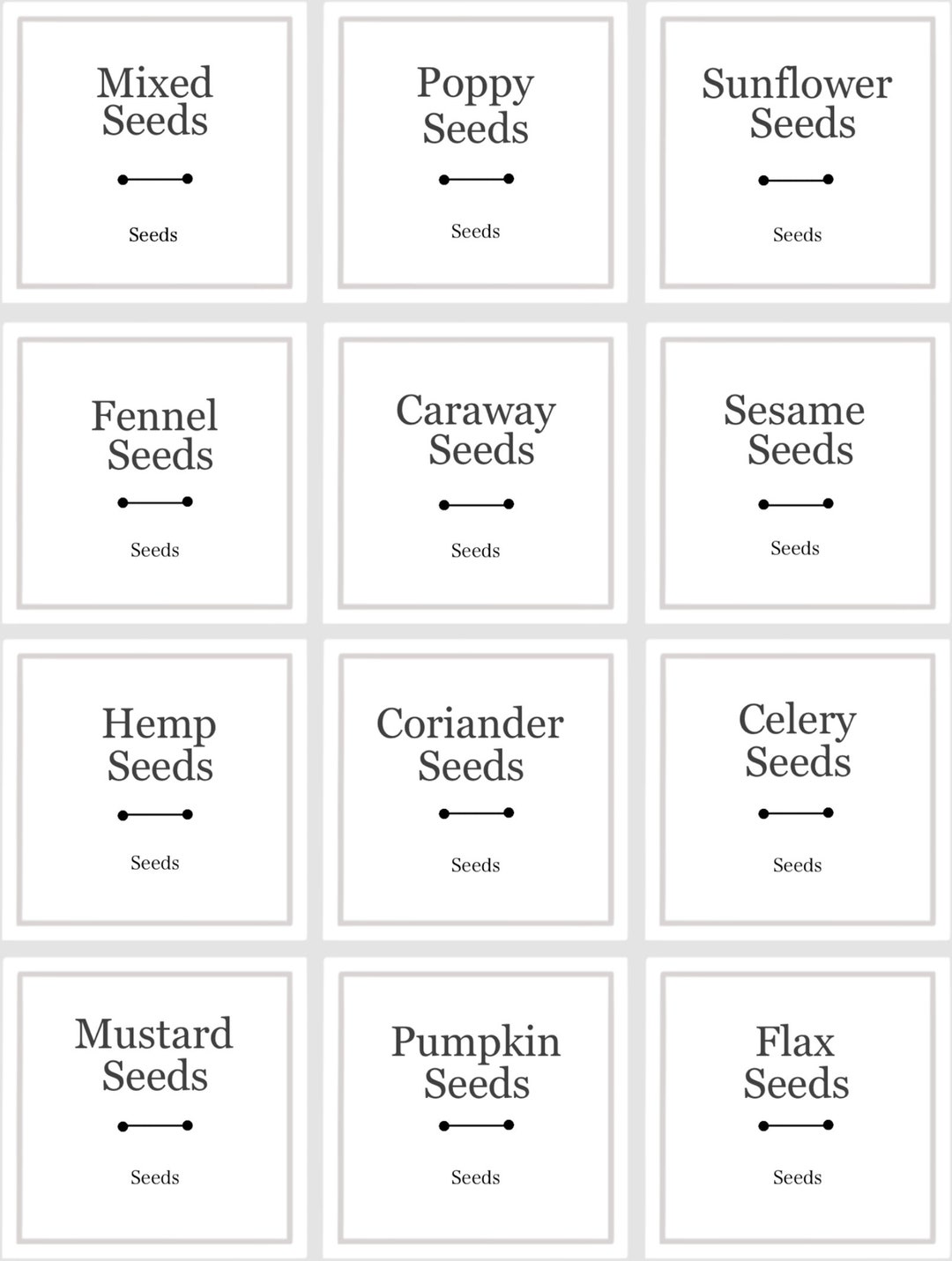 Minimalistic Seeds Vinyl Sticker Adhesive Labels - Seeds Label - 15 ...