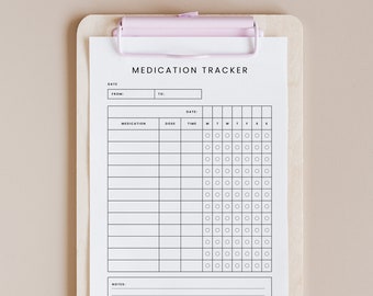 Medication Tracker Daily & Weekly | Medication Log | Medication List ...