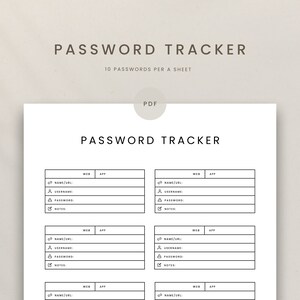 Password Tracker Printable | Password Log | Password Keeper | Digital ...