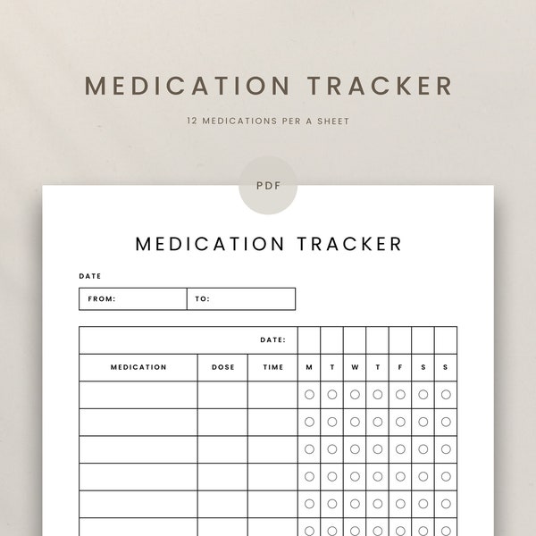 Medication Tracker Printable - Etsy