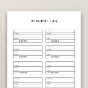 Printable Reading Log Tracker | Printable Book Tracker Journal ...