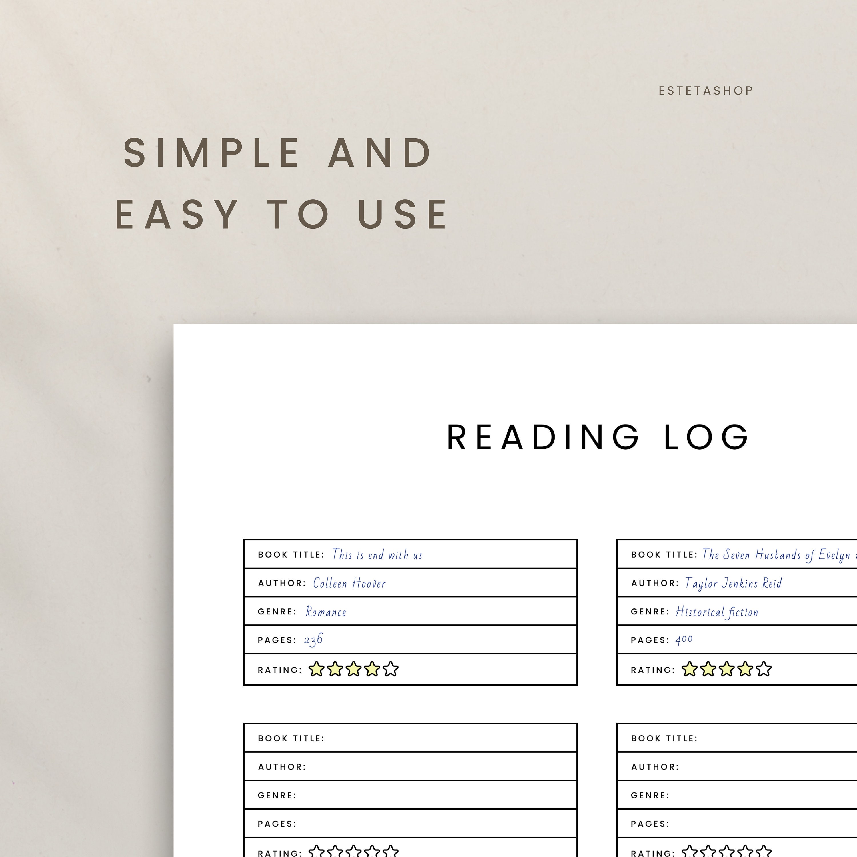 Printable Reading Log Tracker | Printable Book Tracker Journal ...