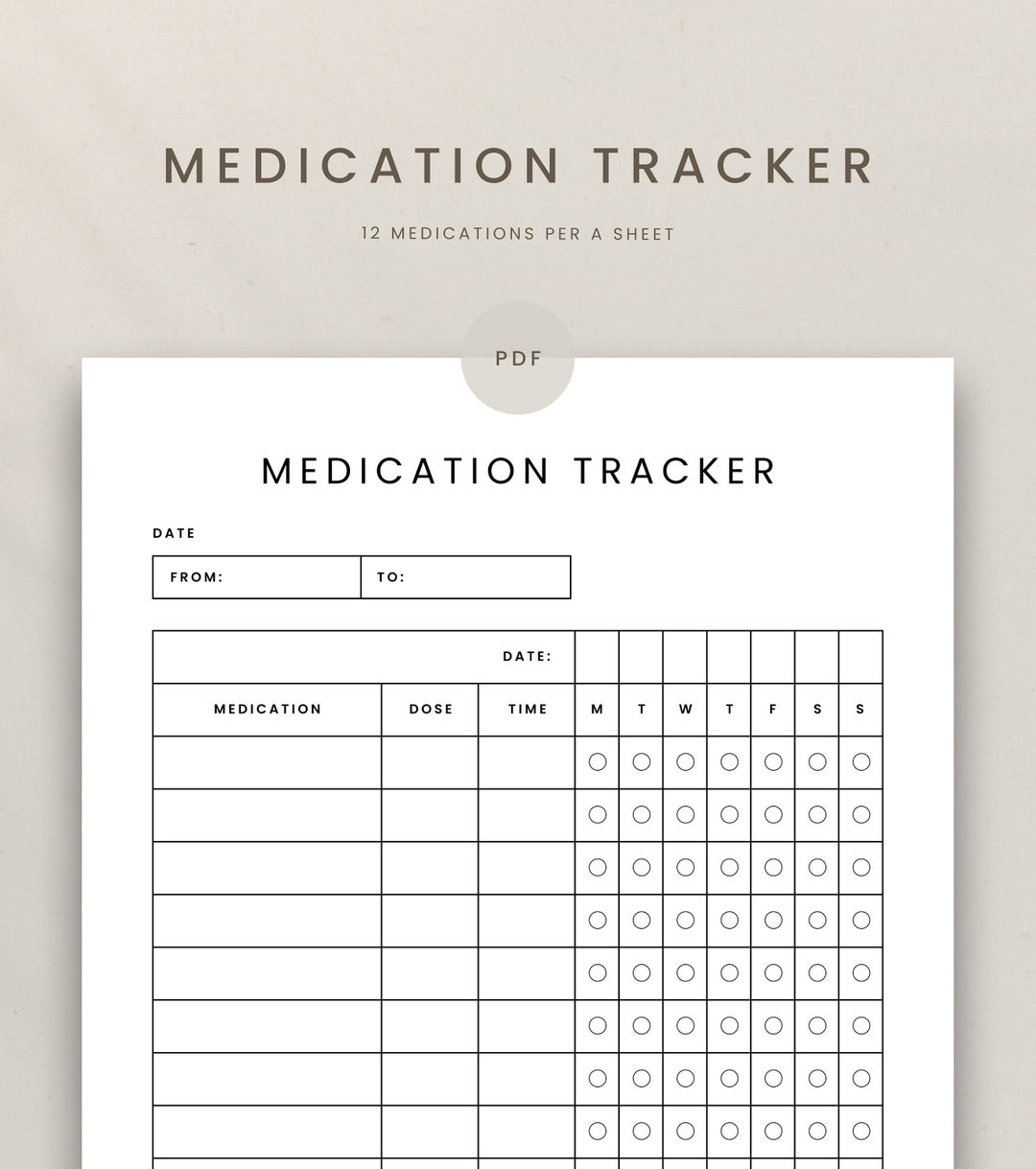 Medication Tracker Daily & Weekly | Medication Log | Medication List ...