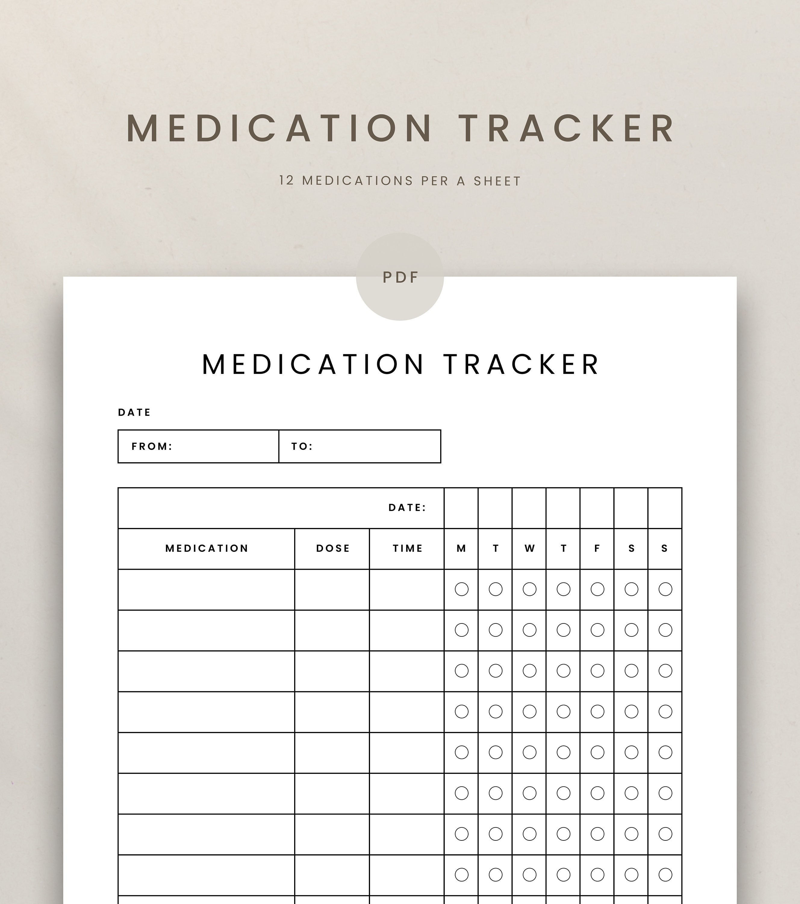 Medication Tracker Daily & Weekly | Medication Log | Medication List ...