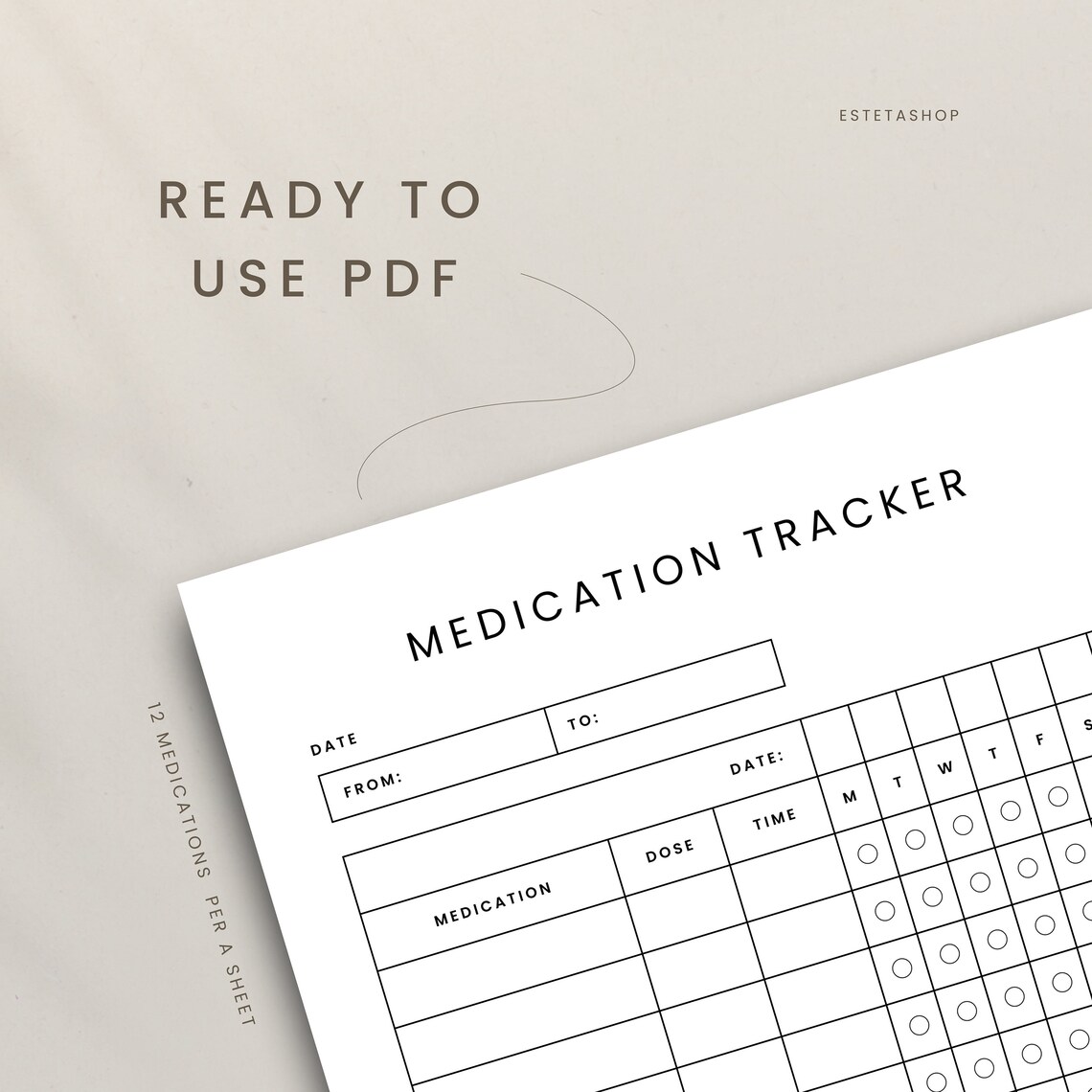 Medication Tracker Daily & Weekly | Medication Log | Medication List ...