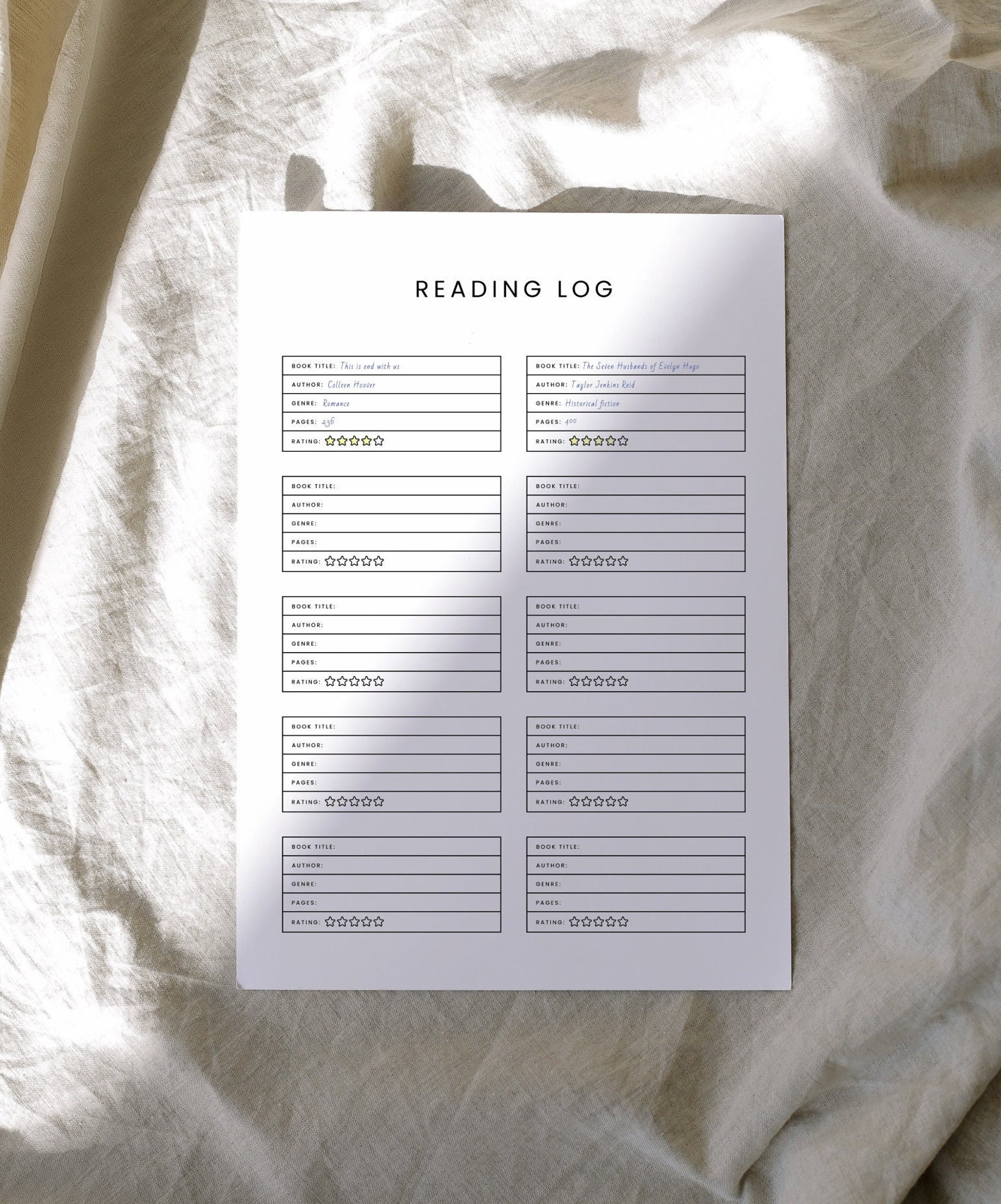 Printable Reading Log Tracker | Printable Book Tracker Journal ...