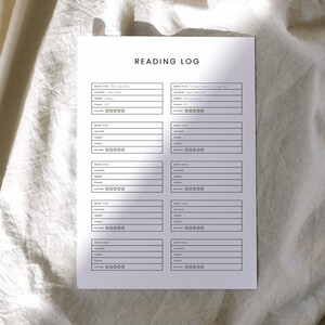 Printable Reading Log Tracker | Printable Book Tracker Journal ...