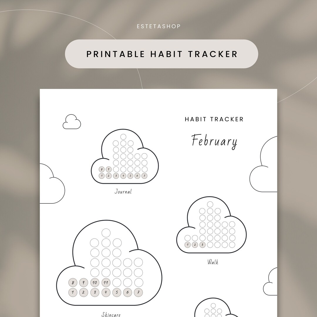 Monthly Habit Tracker Printable Goodnotes & Notability Routine Tracker ...