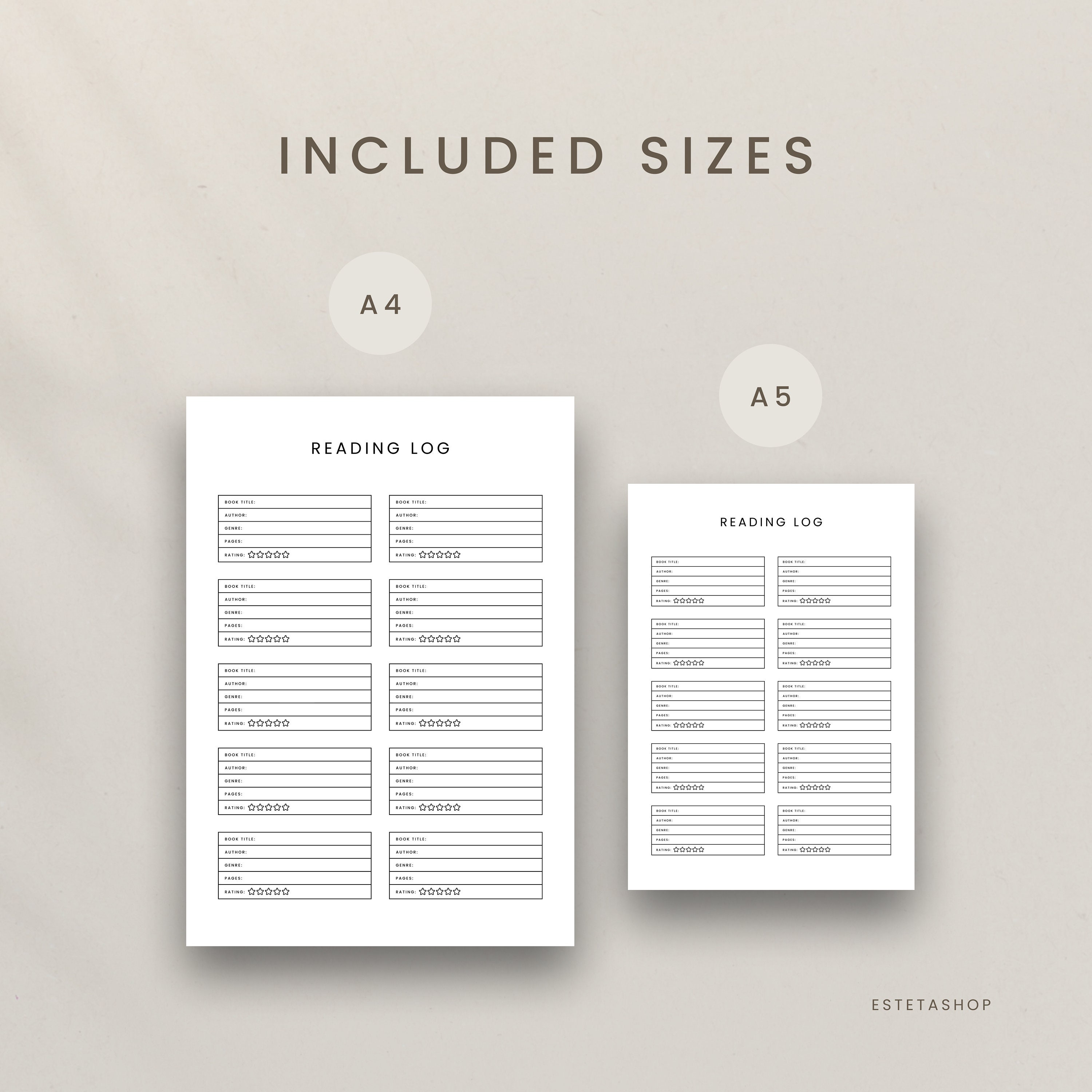 Printable Reading Log Tracker | Printable Book Tracker Journal ...