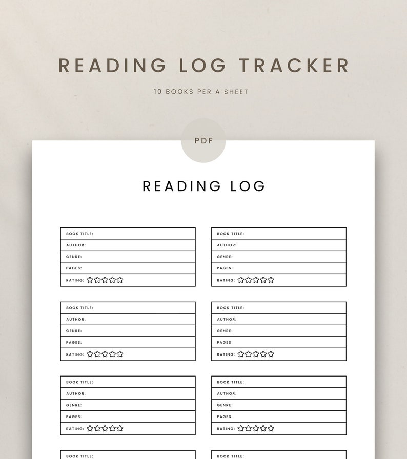 Printable Reading Log Tracker | Printable Book Tracker Journal ...