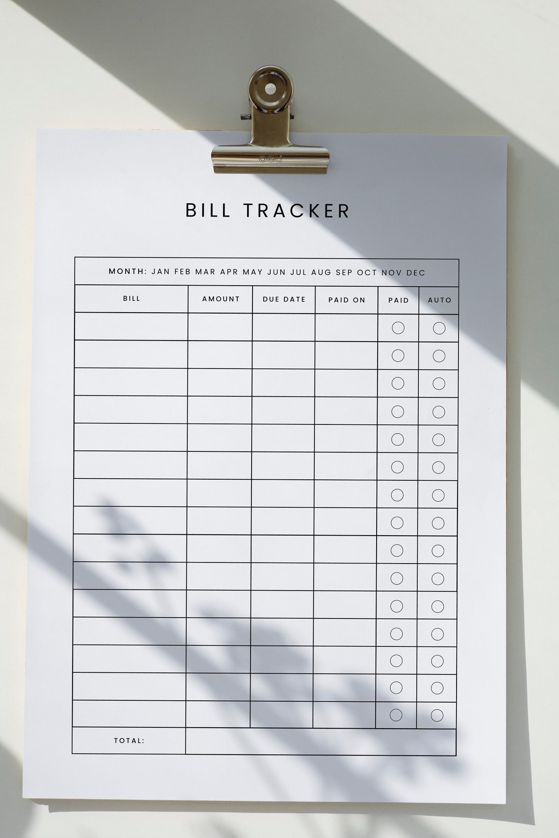 Monthly Bill Tracker Printable | Bill Payment Tracker | Digital Bill ...