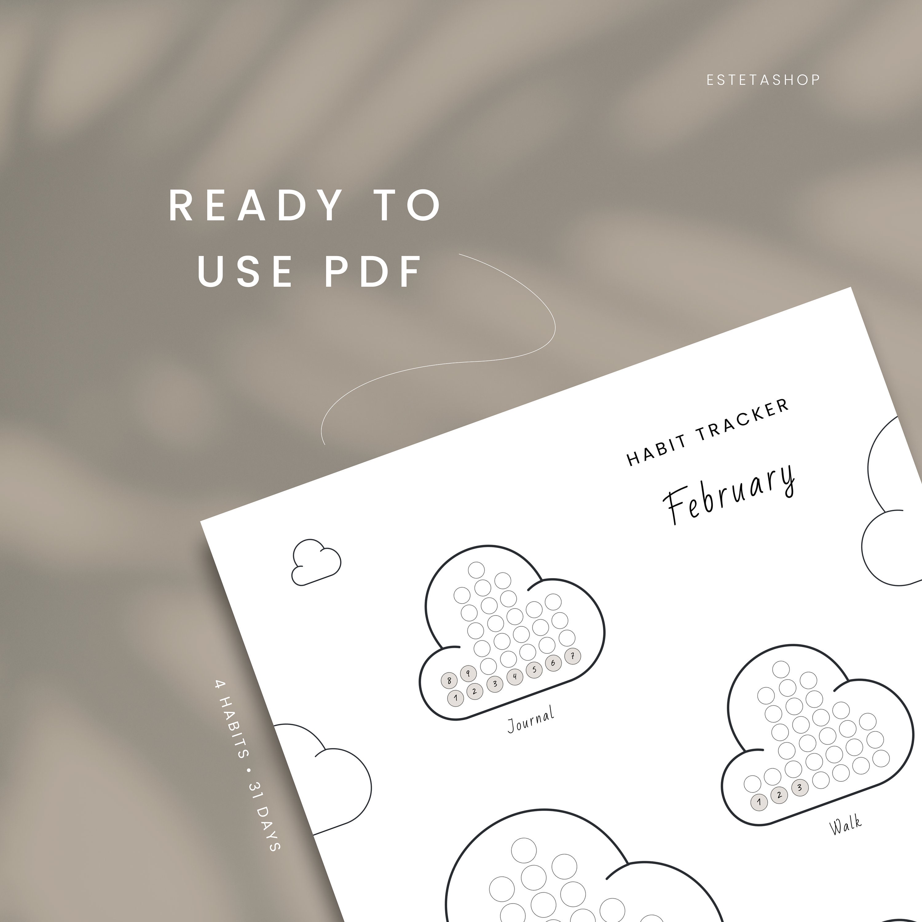 Monthly Habit Tracker Printable Goodnotes & Notability Routine Tracker ...