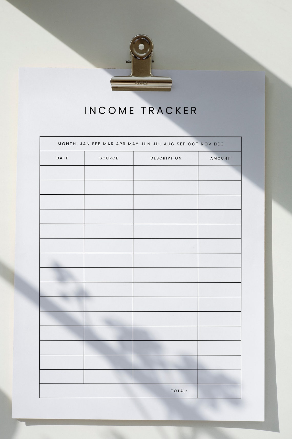 Income Tracker Printable Finance Tracker Income Overview Money ...