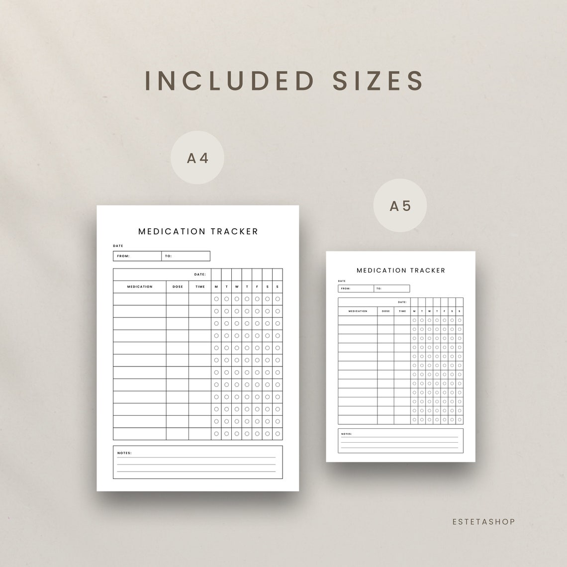 Medication Tracker Daily & Weekly | Medication Log | Medication List ...