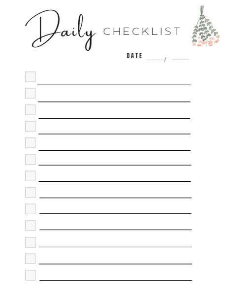 Boho Simple Daily Checklist - Etsy