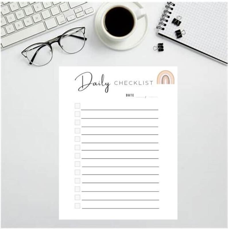 Boho Simple Daily Checklist - Etsy
