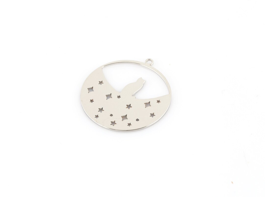 Rhodium Plated Laser Cut Sky Cat Talisman İn the Jewelry, Sky and Star ...