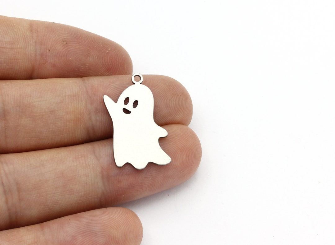 4 Pcs Stainless Steel Ghost Charms, Ghost Pendant, Spirit Earrings ...