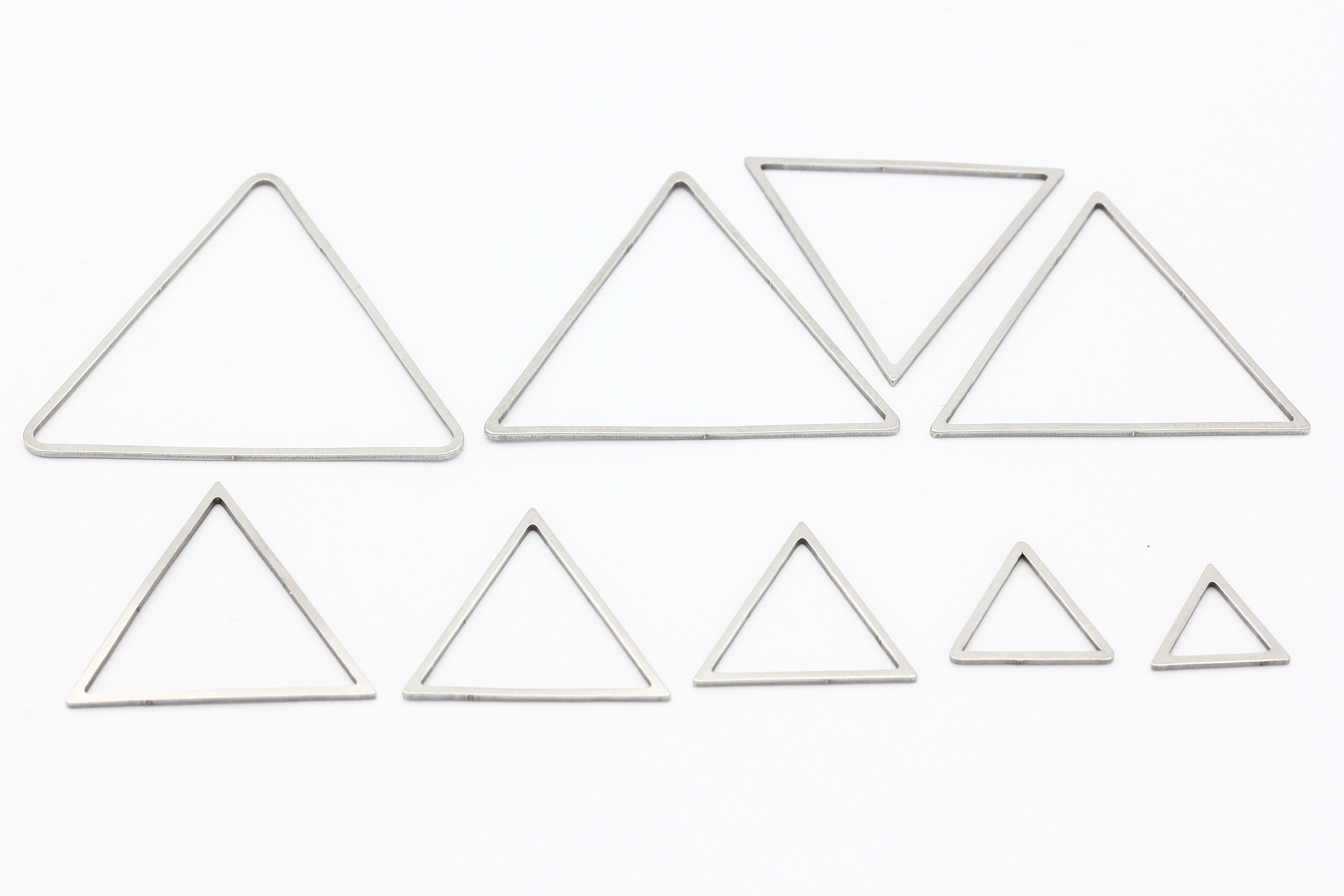 6 Pcs Stainless Steel Triangle Connector, Triangle Ring Charms, Blank ...