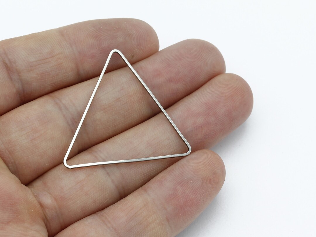 10 Pcs Stainless Steel Triangle Connector, Triangle Ring Charms, Blank ...