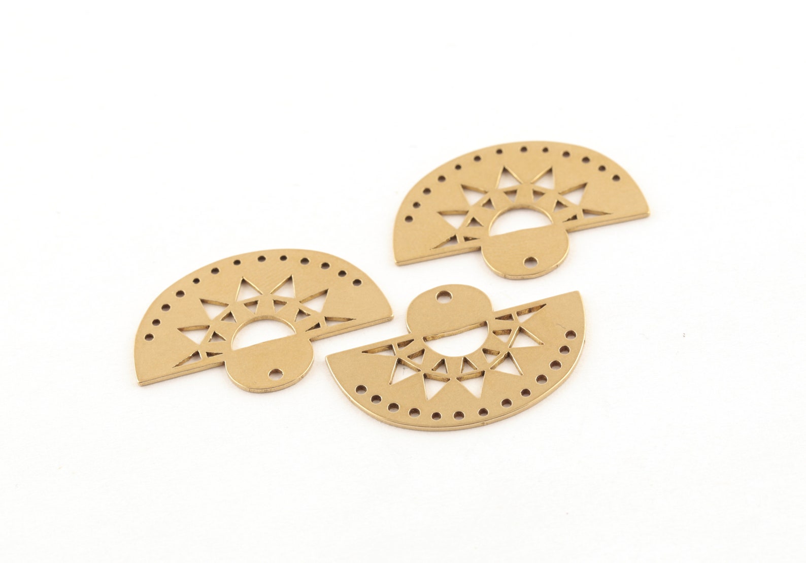 4pcs Raw Brass Laser Cut D Shaped Connector Semi Circle - Etsy