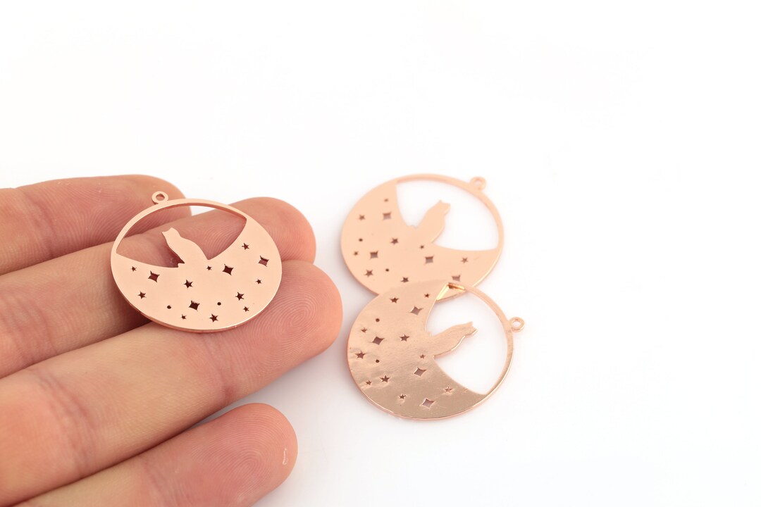 Rose Gold Plated Laser Cut Sky Cat Talisman İn the Jewelry, Sky and ...