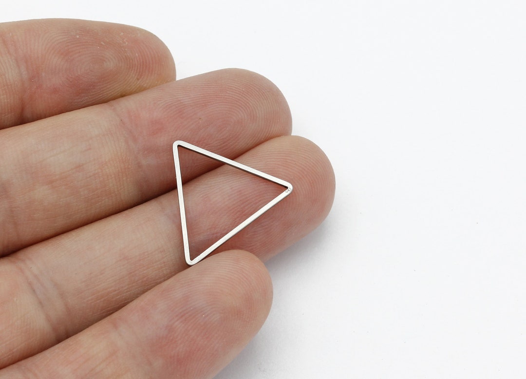 10 Pcs Stainless Steel Triangle Connector, Triangle Ring Charms, Blank ...