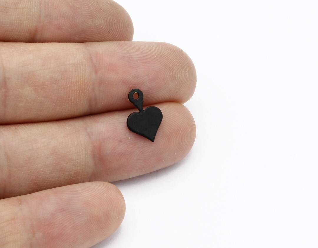 2 Pcs Black Plated Spades Charms, Spades Pendant, Tiny Spades Earring ...