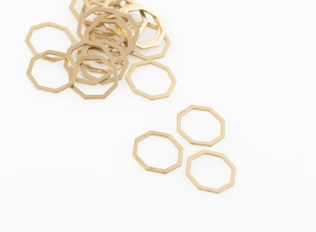 16mm Hexagon Connector, Hexagon Ring, Raw Brass Honeycomb Findings ...