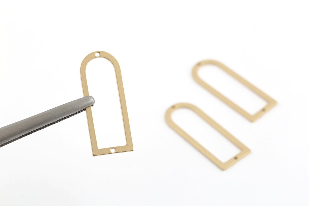 12pcs Raw Brass D Shape Connector, D Shape Earring, D Shape Pendant ...