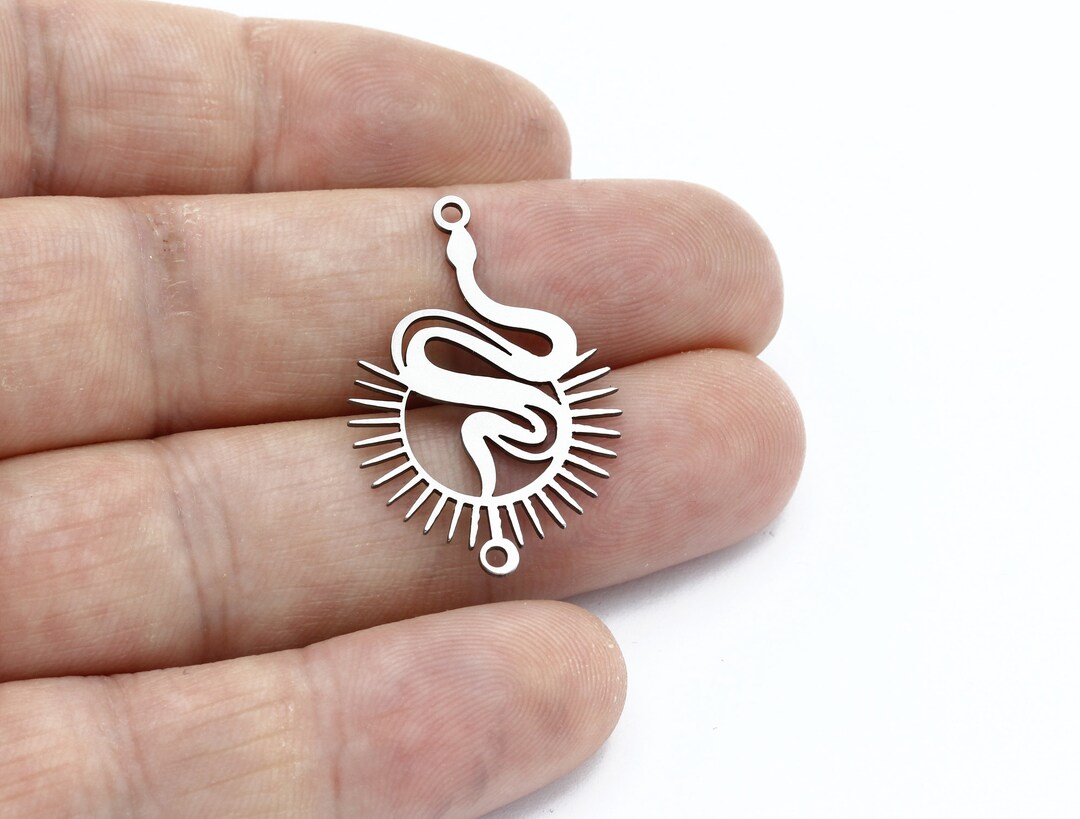 Stainless Steel Snake Charms, Sun and Snake Pendant, Snake Connector ...