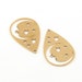 2pcs Raw Brass Laser Cut Moon Face Pendant, Drop Shaped Crescent Charms ...