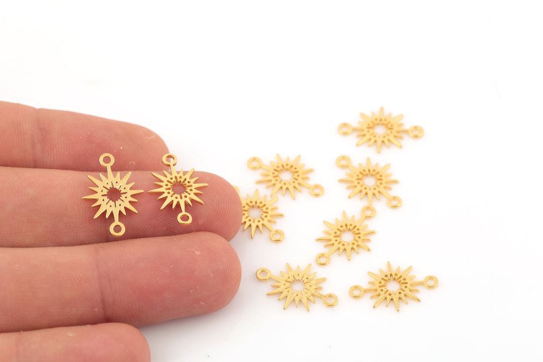 2 Pcs Gold Plated North Star Connector, Tiny Pole Star Connector, 2 ...